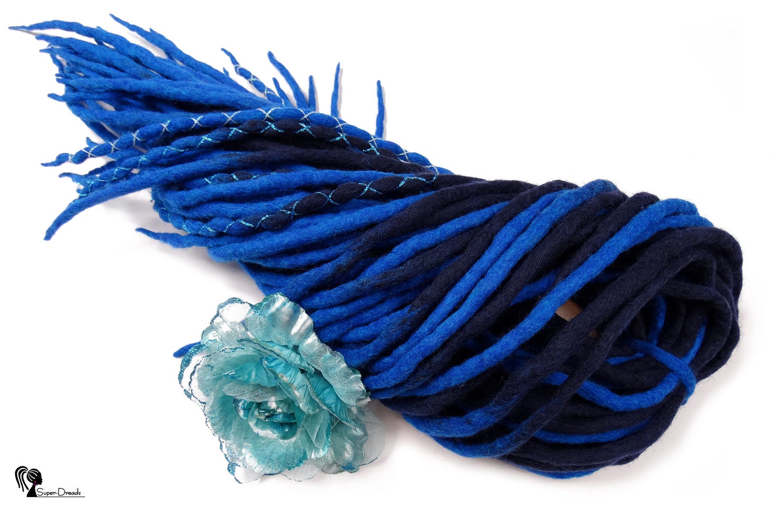 Full Set Wool Dreadlocks Navy Blue Dreads Extensions Dreads | Etsy