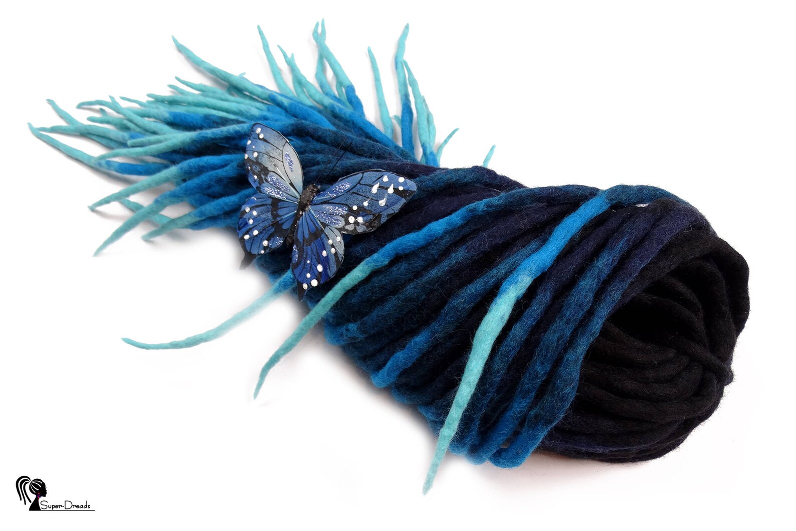 Blue Wool Dreadlocks Black Dreads Extensions Double Ended - Etsy