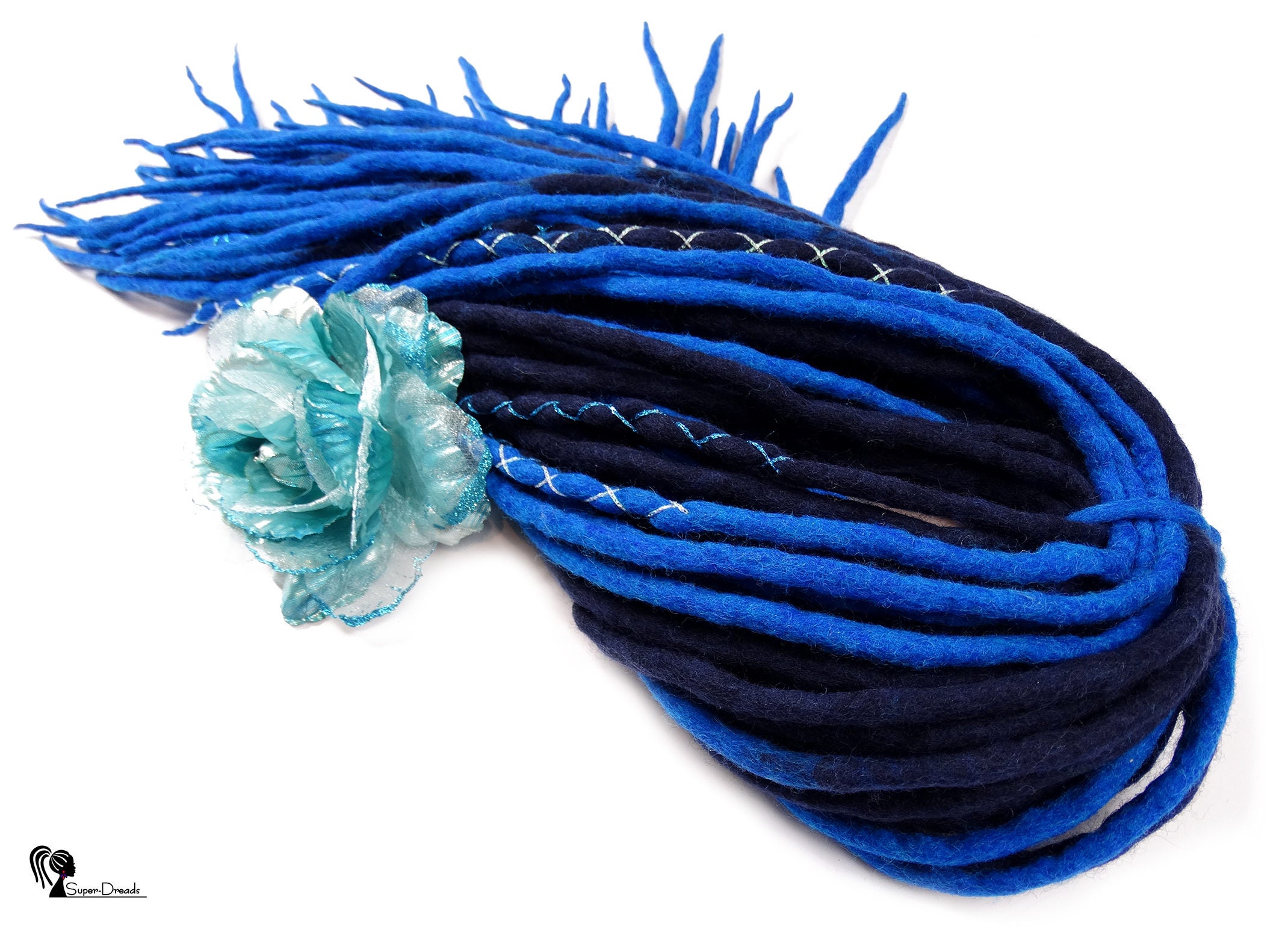 Full Set Wool Dreadlocks Navy Blue Dreads Extensions Dreads | Etsy