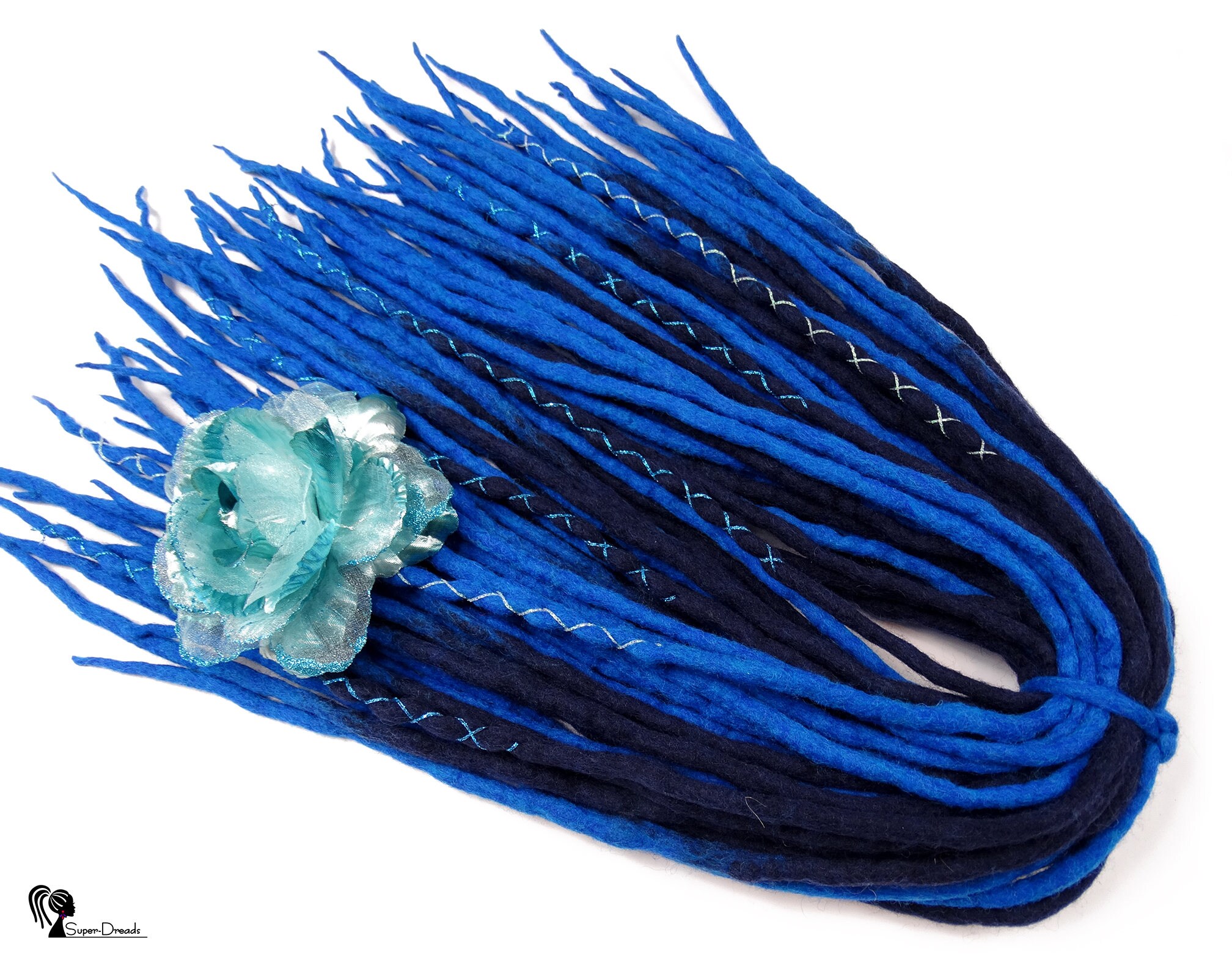 Full Set Wool Dreadlocks Navy Blue Dreads Extensions Dreads - Etsy