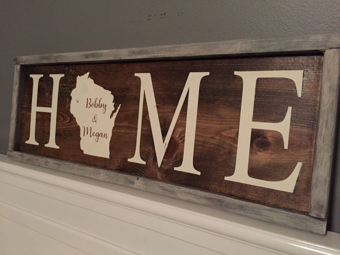 Wisconsin Home Sign. Rustic. Wall Decor. - Etsy