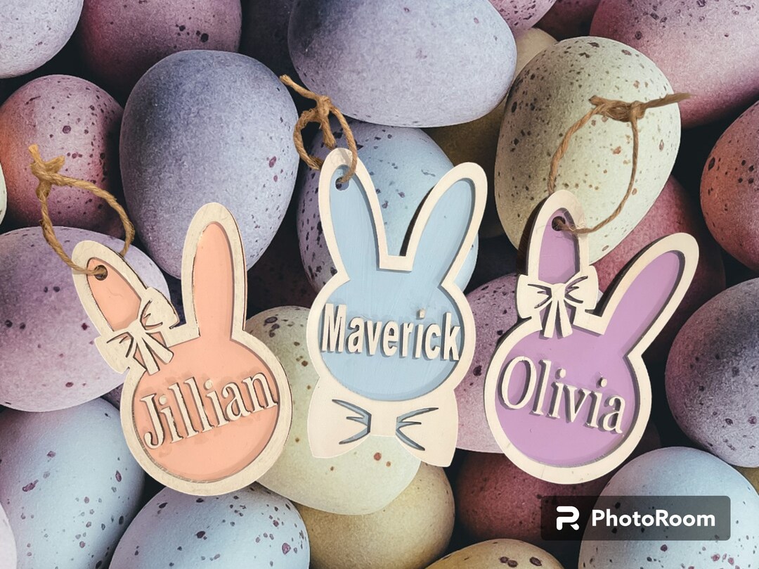 Easter Basket Name Tag. Personalized. Bunny Tag - Etsy