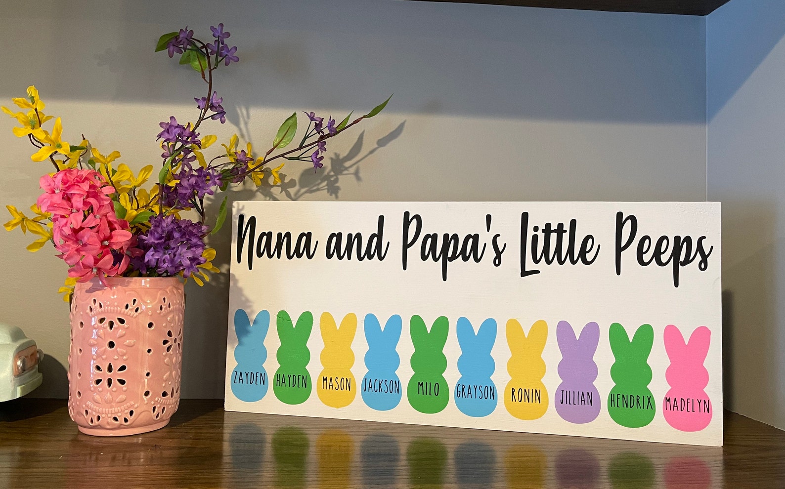 Personalized Easter Peep Sign, Grandparents Gift, Hand Painted - Etsy