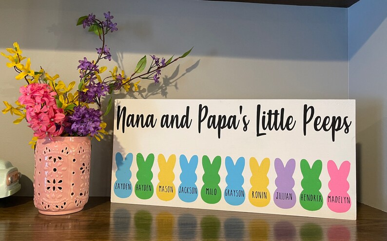 Personalized Easter Peep Sign, Grandparents Gift, Hand Painted - Etsy