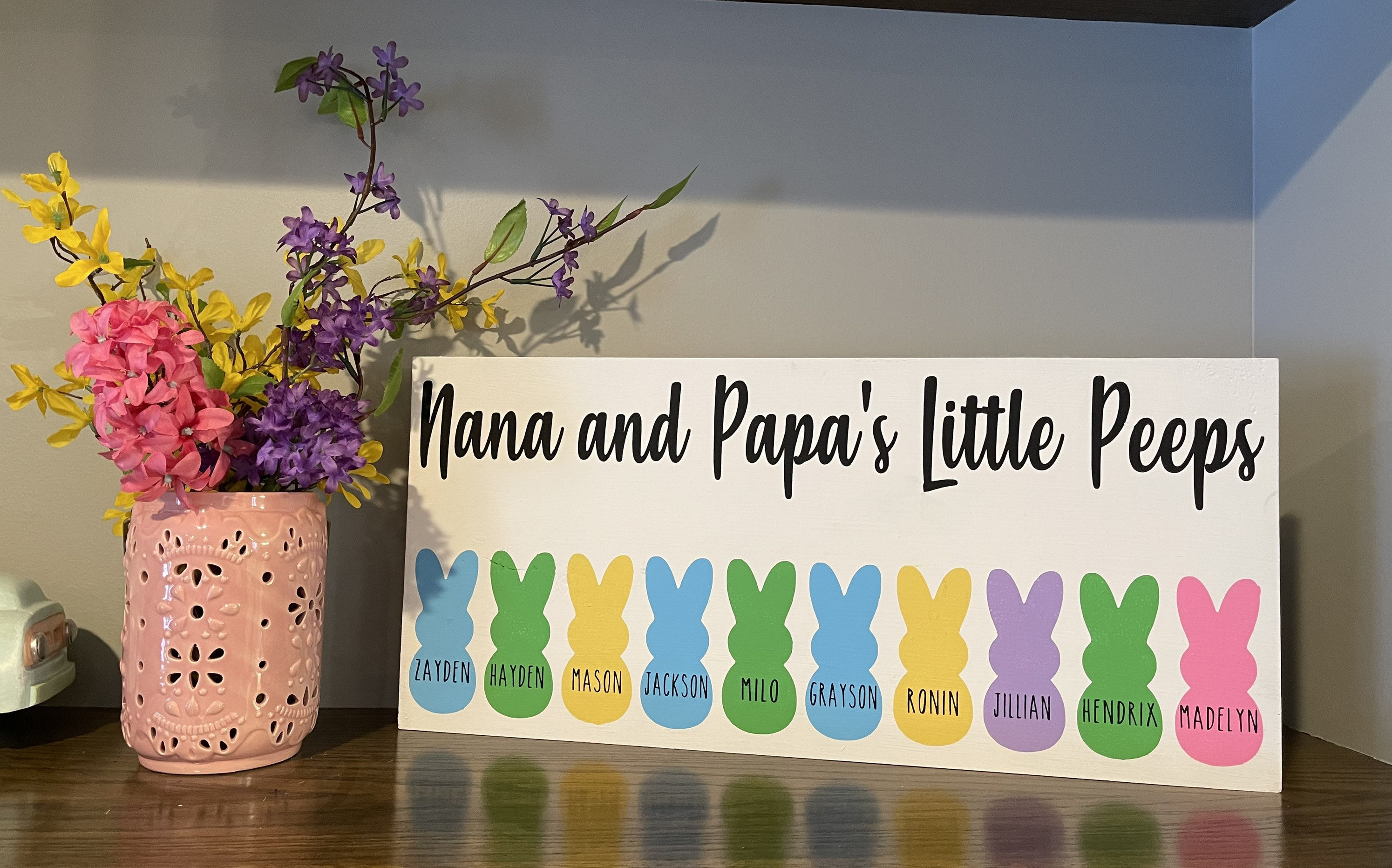 Personalized Easter Peep Sign, Grandparents Gift, Hand Painted - Etsy