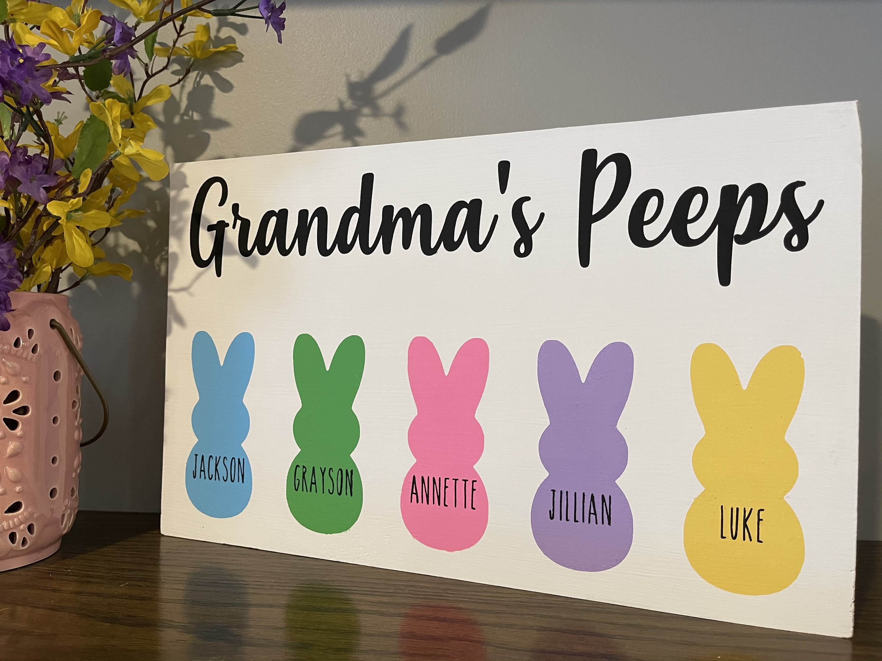Personalized Easter Peep Sign, Grandparents Gift, Hand Painted - Etsy