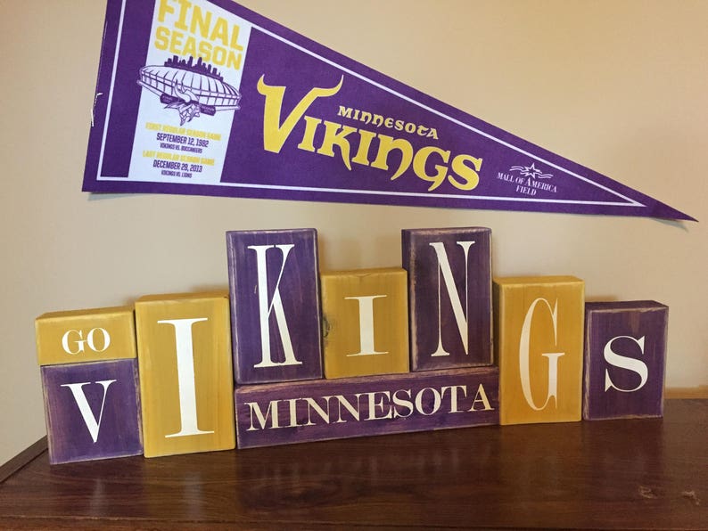 Minnesota Vikings Blocks. Sports. Football. Wood Decor. - Etsy