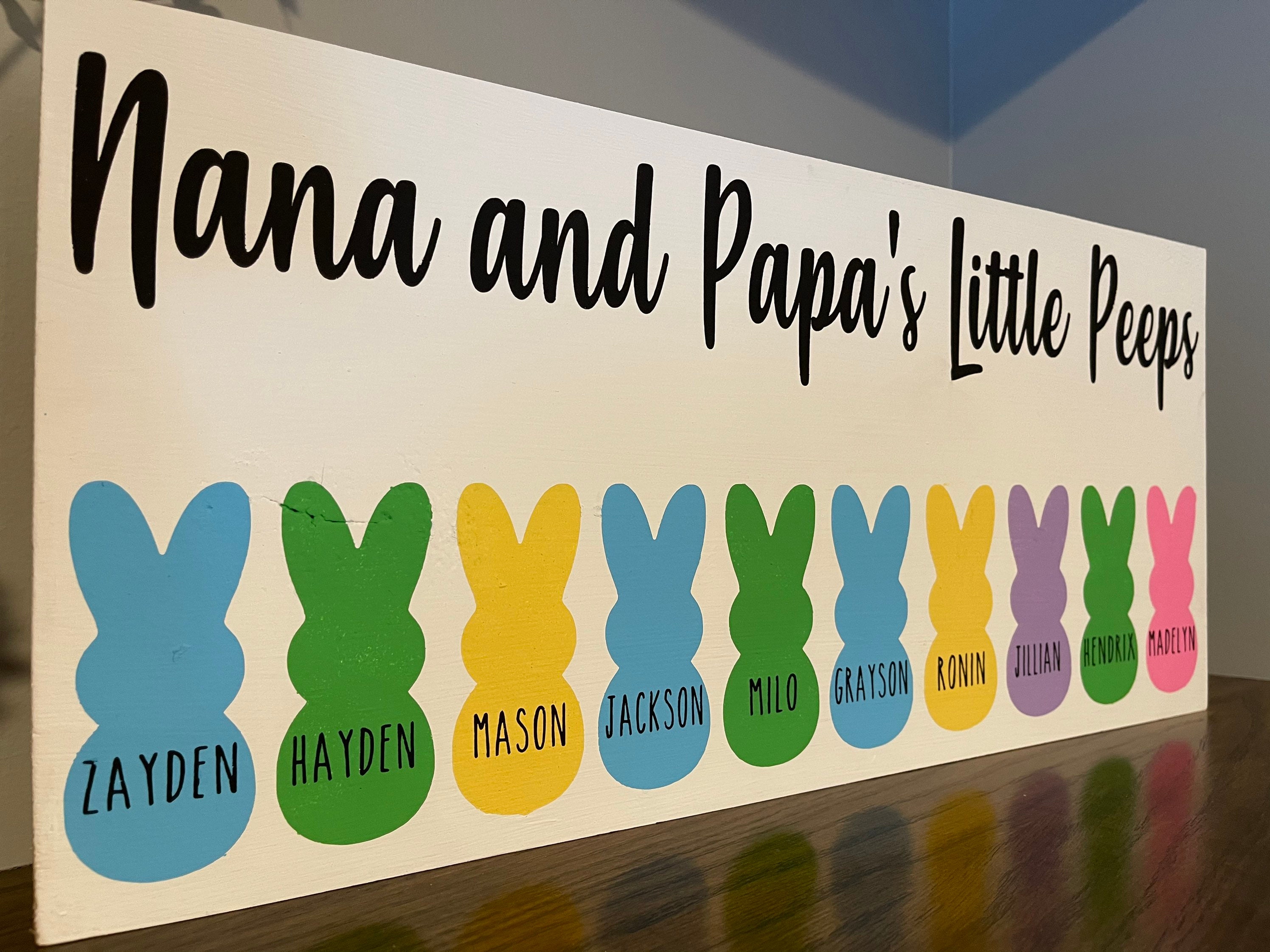 Personalized Easter Peep Sign, Grandparents Gift, Hand Painted - Etsy