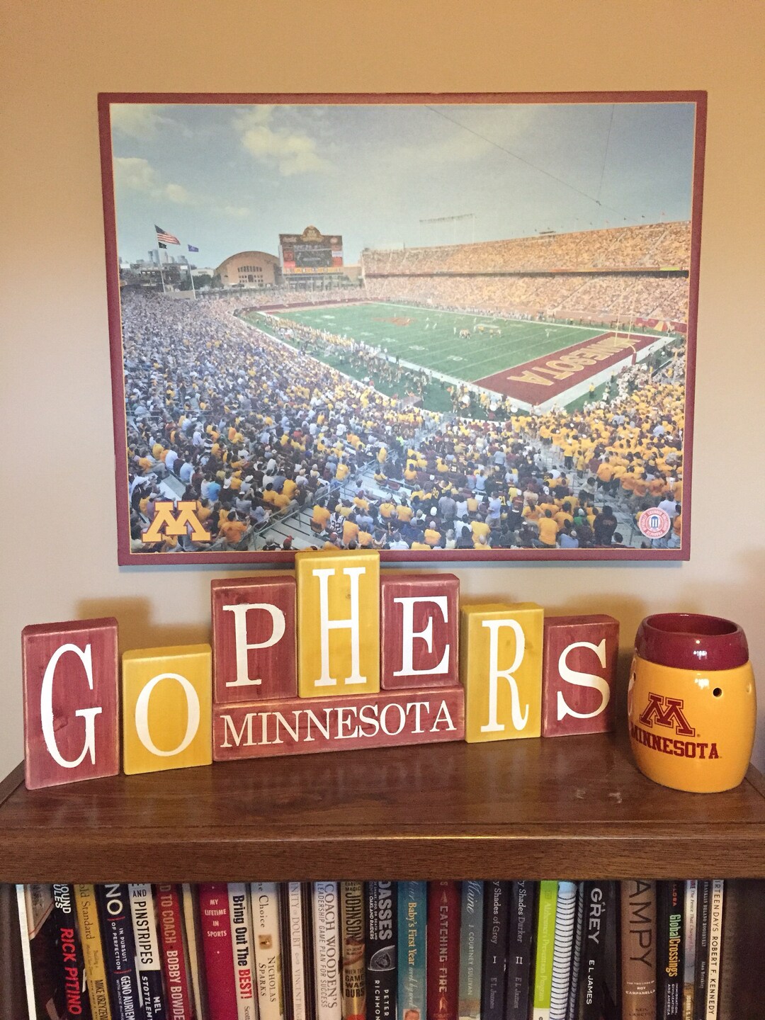 Minnesota Gophers Wood Blocks. Sports. Football. Rustic. Wood Decor ...