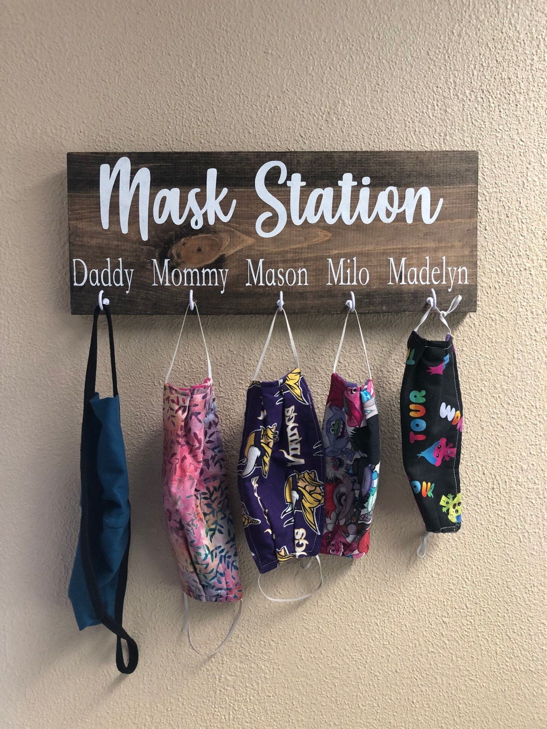 Mask Holder. Mask Organizer. Handmade. Handpainted. - Etsy