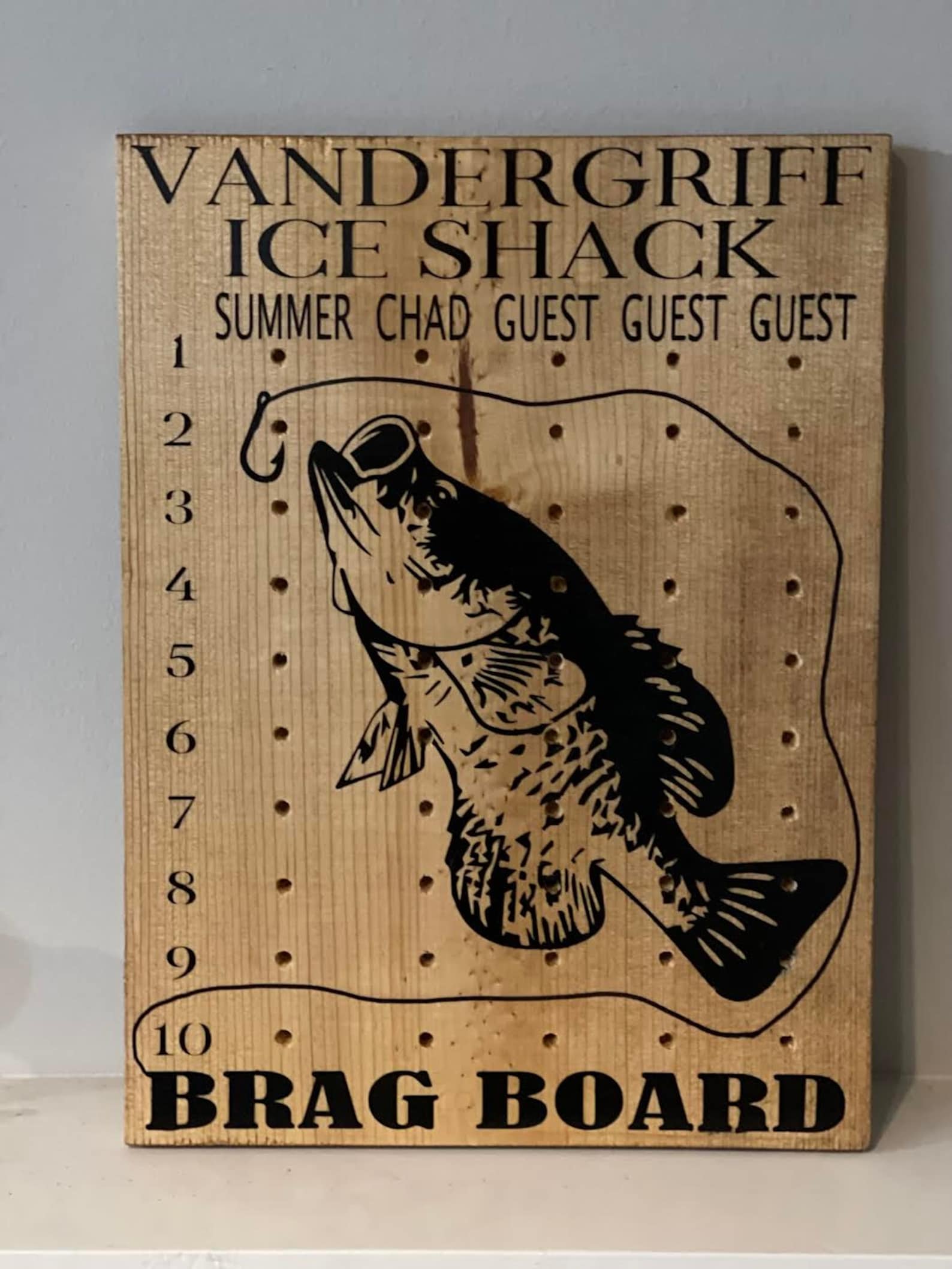 Fishing Score Board. Fishing Brag Board.ice Fishing Game. Get | Etsy
