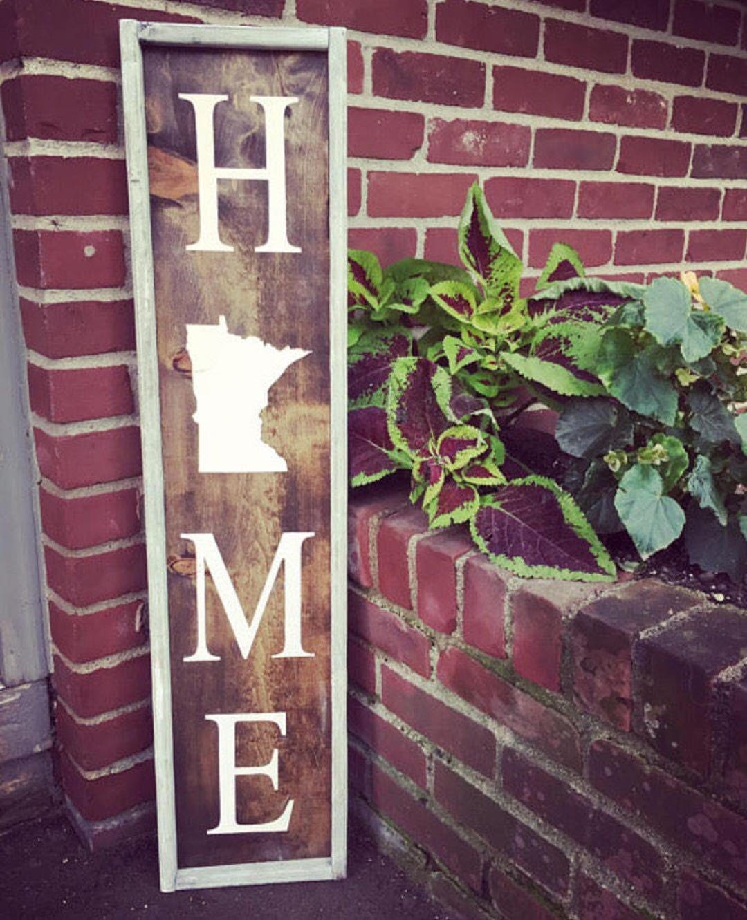 Vertical MN Home Sign. Porch Display. Minnesota. Rustic. Outdoors. 4ft ...
