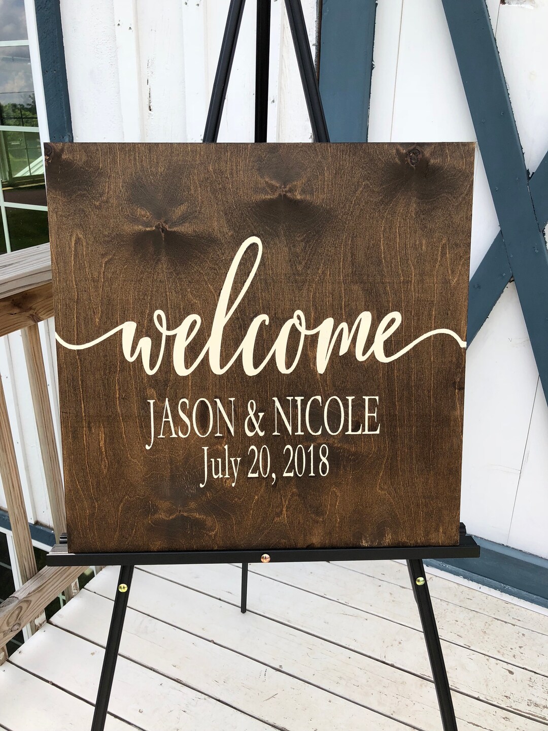 Rustic Welcome Wedding Sign, Hand-painted Wood Decor - Etsy