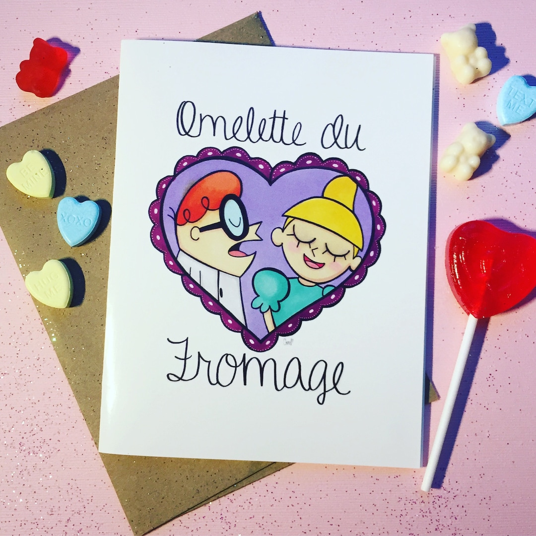 Dexter ''omelette Du Fromage'' Cute Love Valentine Card - Etsy