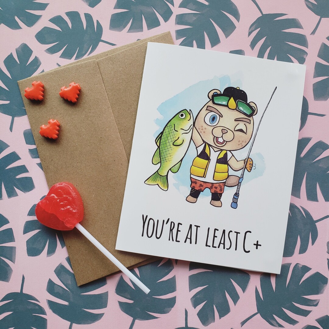 ACNH CJ Cute Sea Bass ''you're at Least C'' Animal Crossing Valentine ...