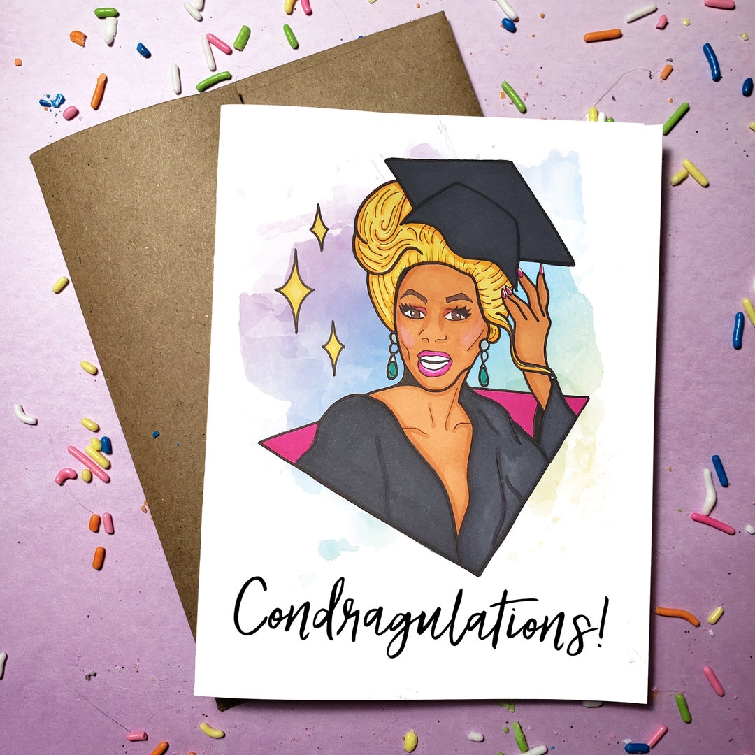 Drag Queen Graduation Card: Miss Paul ''condragulations!'' - Etsy
