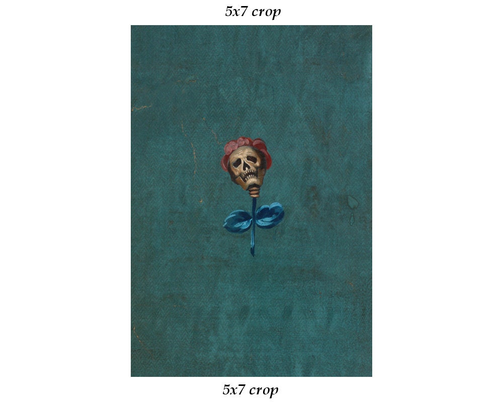 La Mort En Rose, Memento Mori Art Print, Skull Flower Painting ...