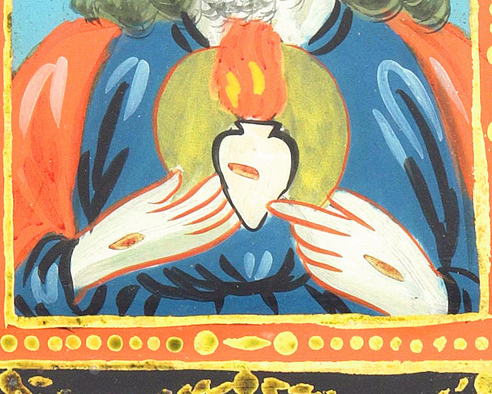 Sacred Heart of Jesus Art Print Mexican Folk Art Painting - Etsy