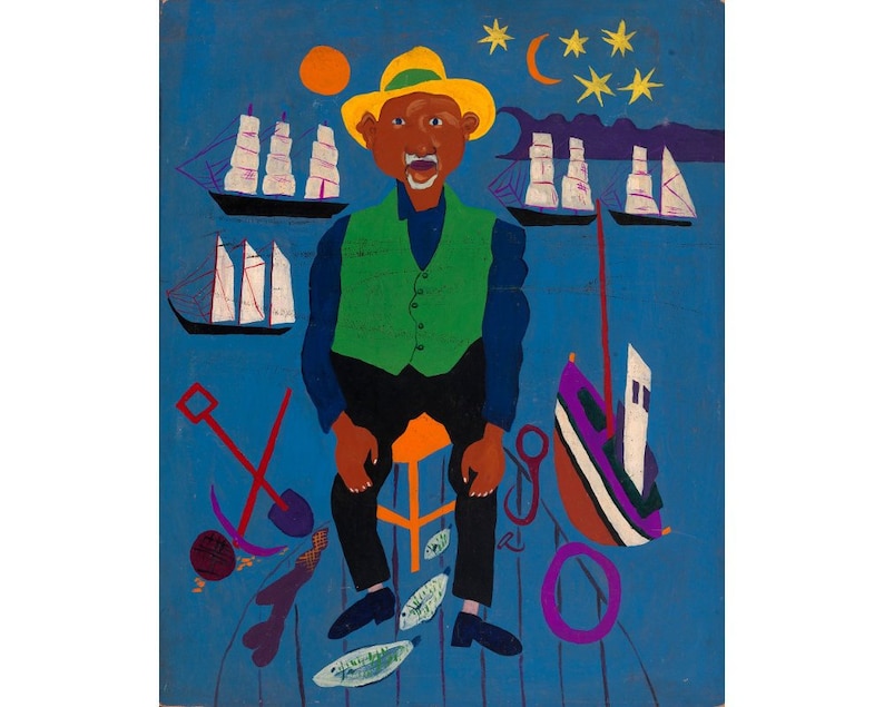 Black Fisherman Art Print, William H Johnson Print, African American ...