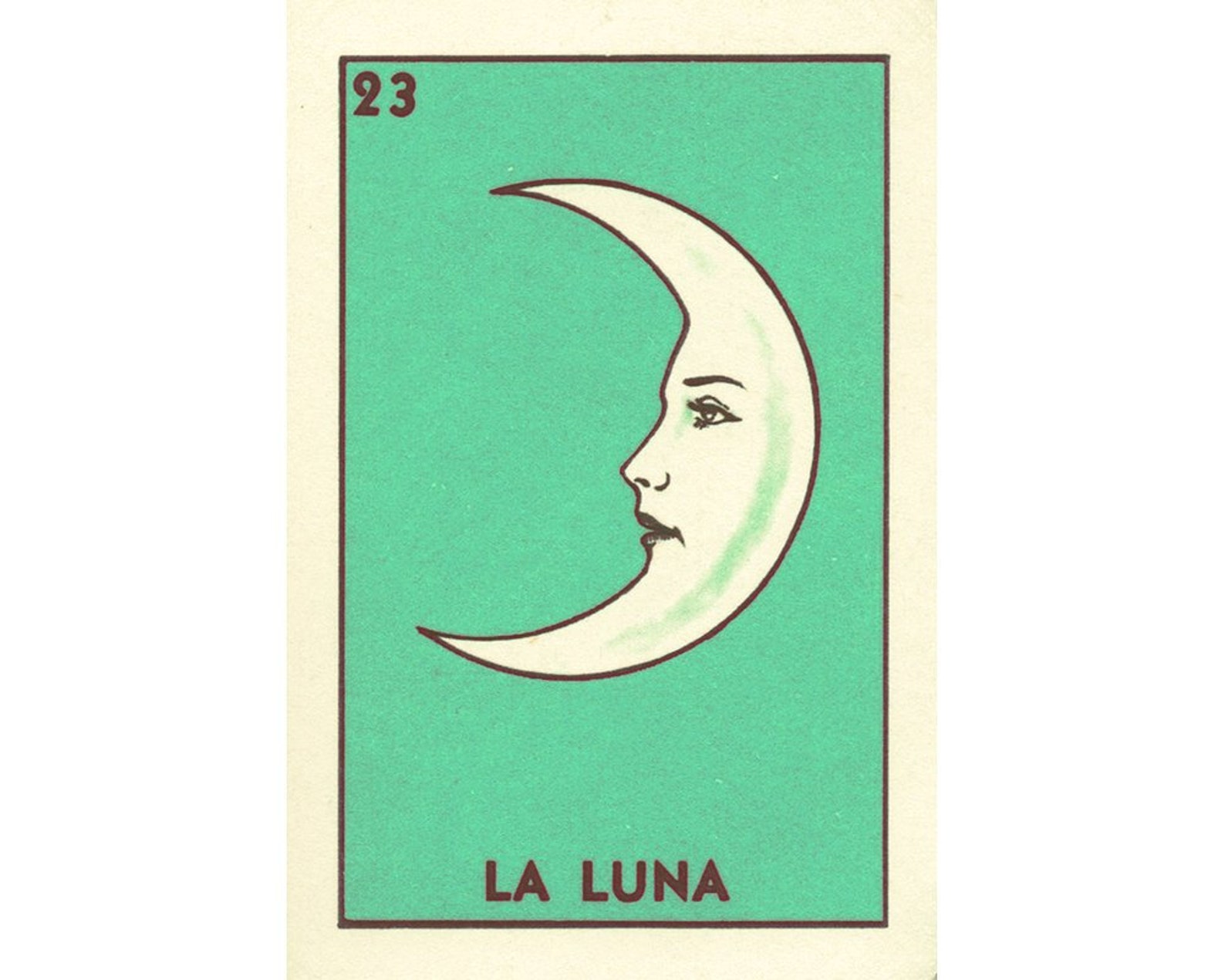 Loteria La Luna Art Print Vintage Crescent Moon Wall Art - Etsy