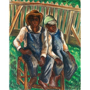 Brothers, Malvin Gray Johnson Painting, Two African American Boys Art ...