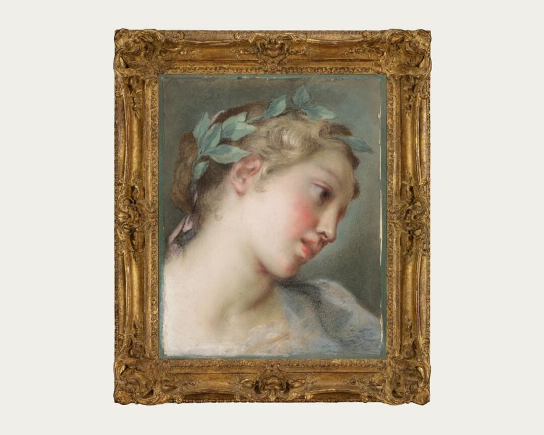 A Muse by Rosalba Carriera, Italian Rococo Miniature Pastel Portrait ...