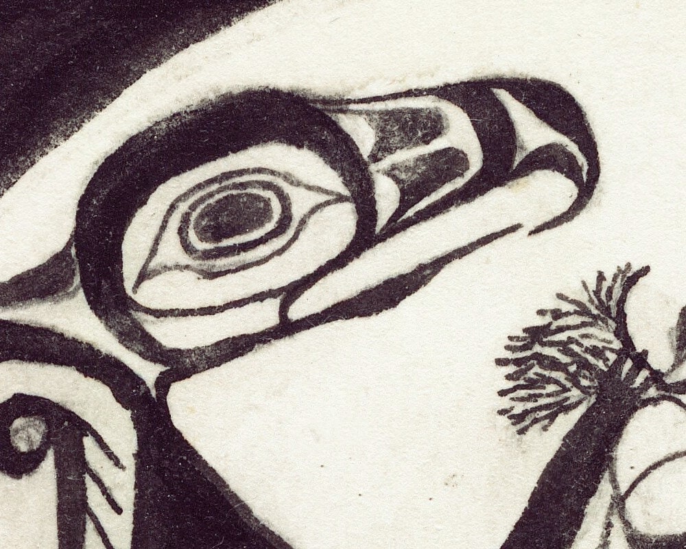 Native American moon design Crescent moon art print The Man | Etsy