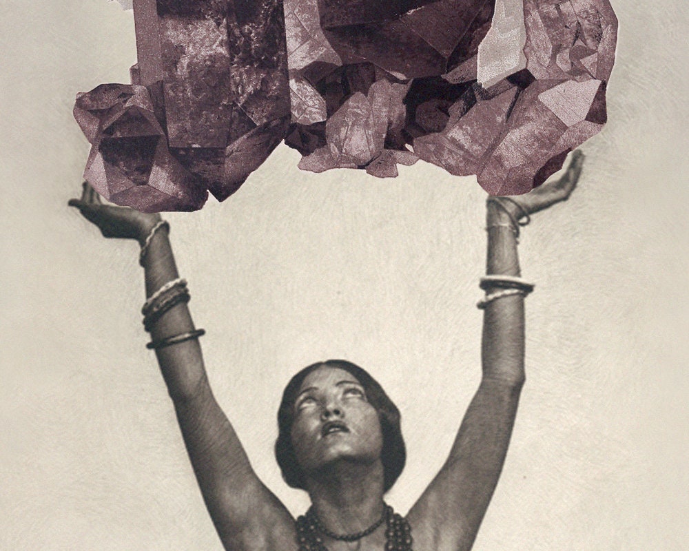 Inner Strength Collage Art Print Strong Woman Crystal - Etsy