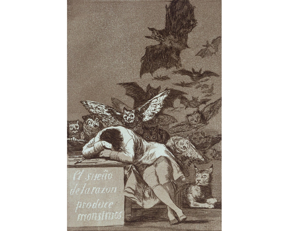 The Sleep of Reason Produces Monsters, Francisco Goya Art Print ...