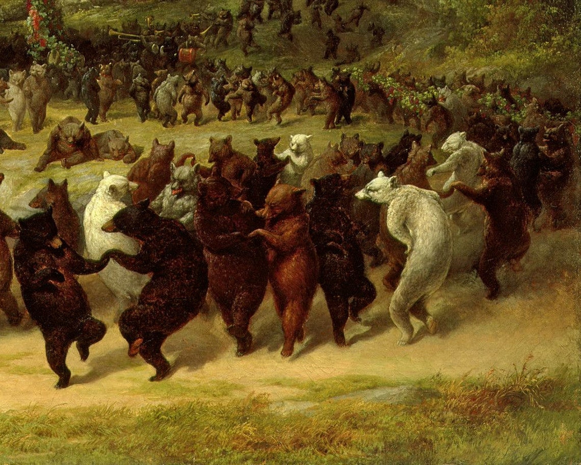 The Bear Dance painting William Holbrook Beard Dancing bears | Etsy