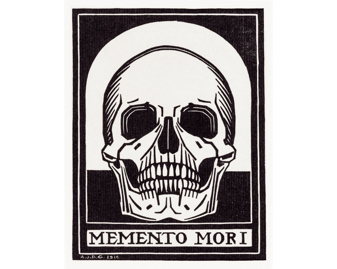 Memento Mori Art Print, Skull Wall Art, Death Art, Gothic Art, Antique ...