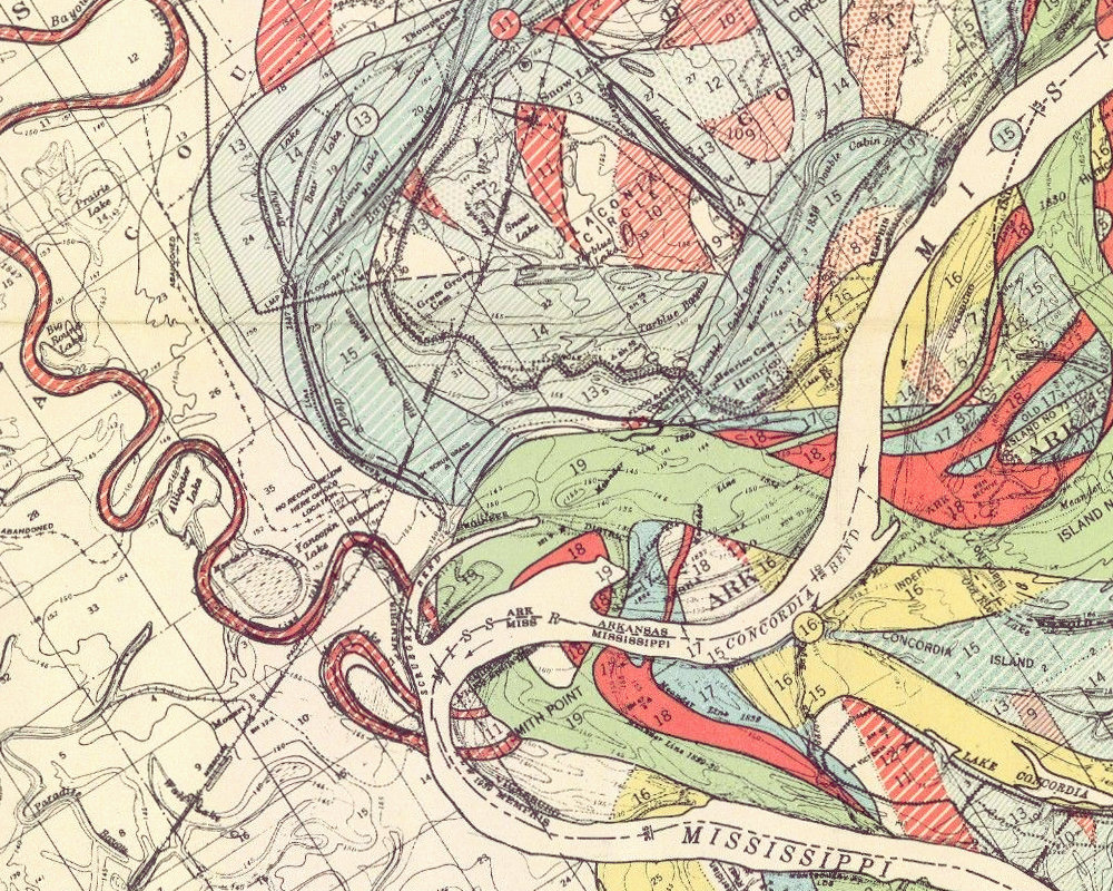 Mississippi River Meander Map Print Alluvial Valley Old Map - Etsy Hong ...