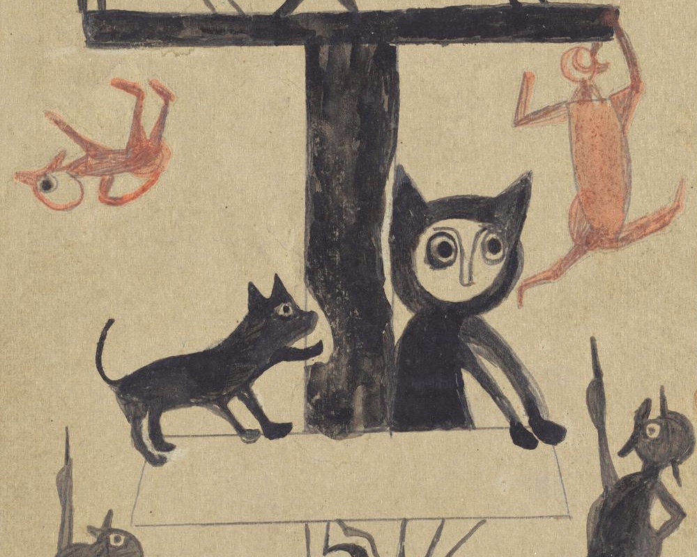 Bill Traylor Reproduction Folk Art Print Figures | Etsy