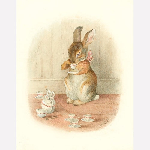 Benjamin Bunny Beatrix Potter Art Print Storybook - Etsy