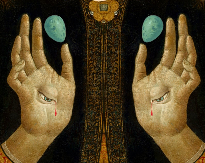 The Miracle Worker, Surreal Collage Art Print, Vintage Religious Icon ...