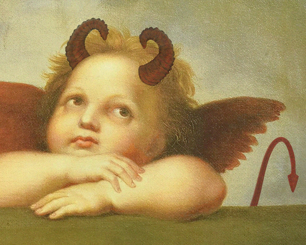 Little Devil Art Print Raphael's Cherubs Painting - Etsy