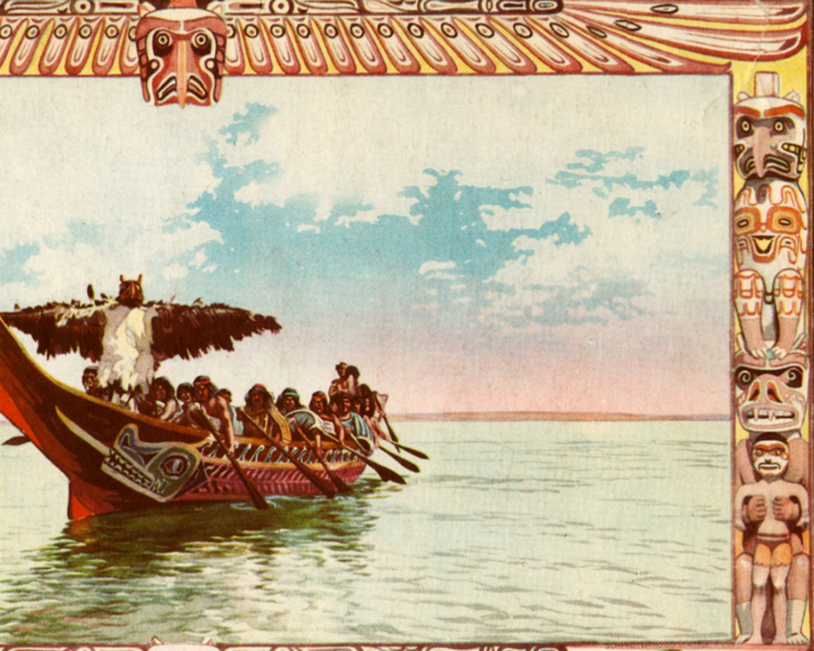 Pacific Northwest Native American Canoe Art Print Edward S | Etsy