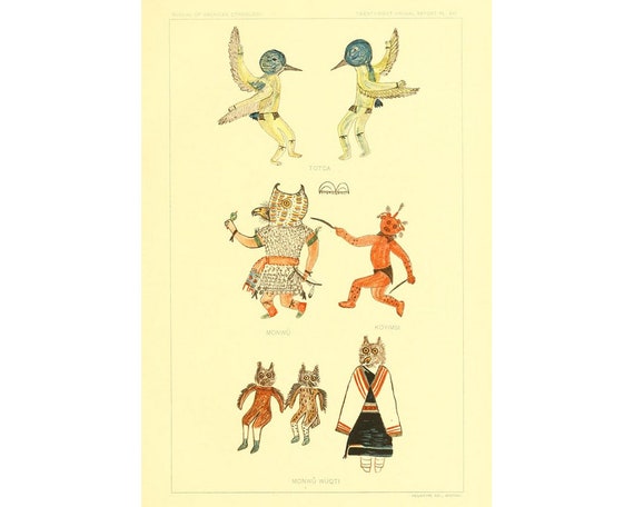Kachina Drawing Art Print Hopi Wall Art Pueblo Indian - Etsy
