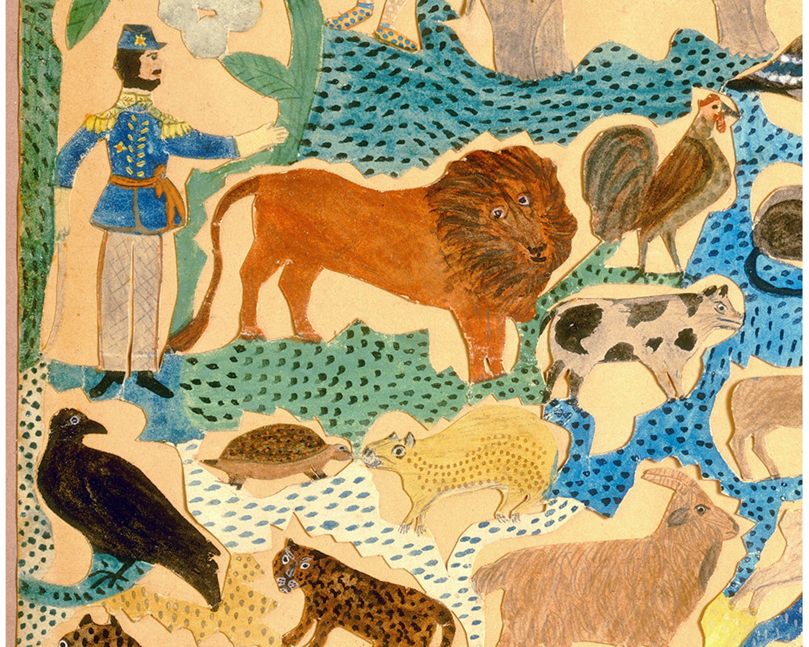 American folk art print Antique paper cut art Animals | Etsy