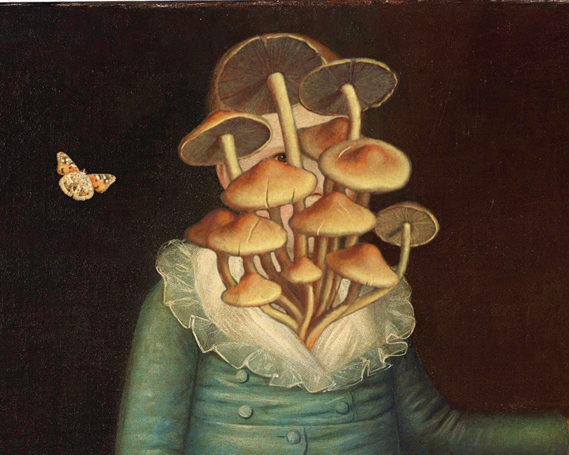 Through a Dark Room, Surreal Collage Art Print, Vintage Folk Art ...