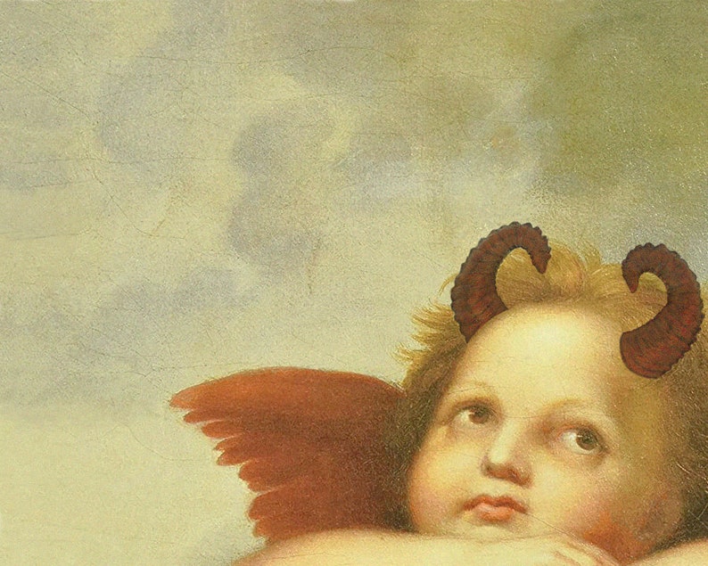 Little Devil Art Print, Raphael's Cherubs Painting, Sistine Madonna ...