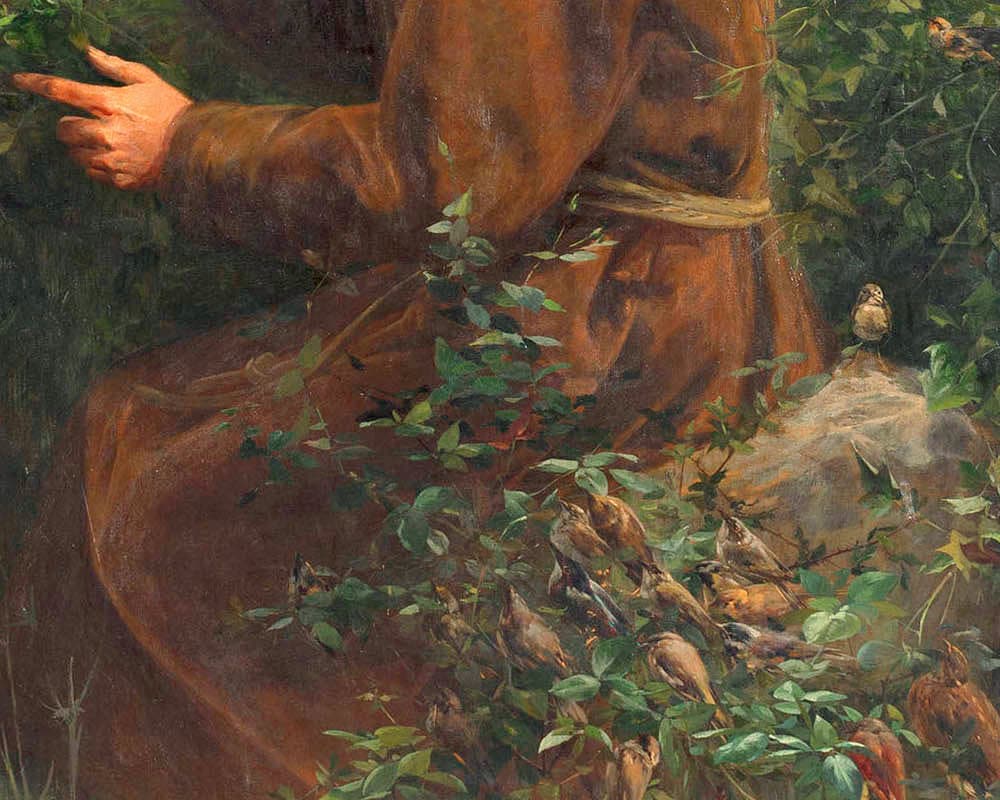 Saint Francis and the Birds Painting St Francis of Assisi Art | Etsy