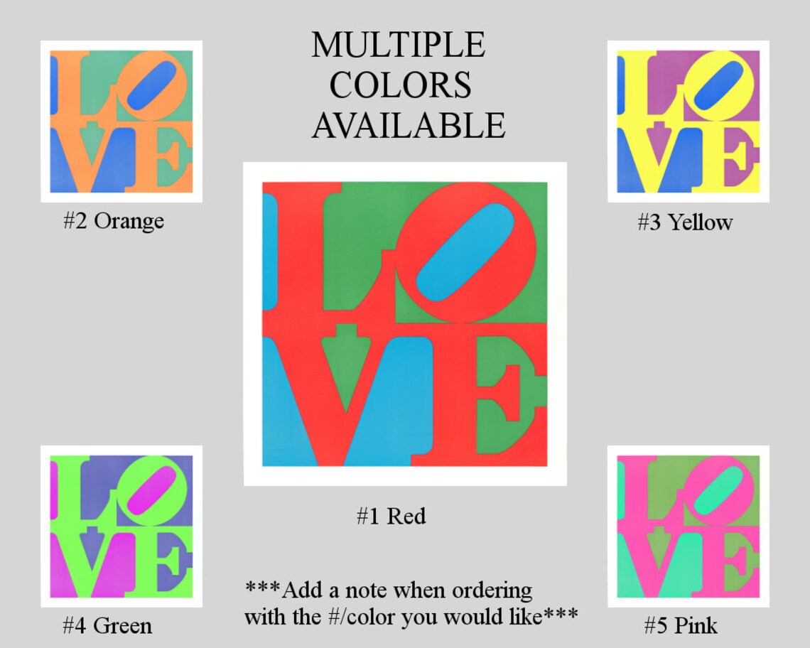 Retro LOVE Art Print MORE COLORS Vintage Sixties Poster - Etsy