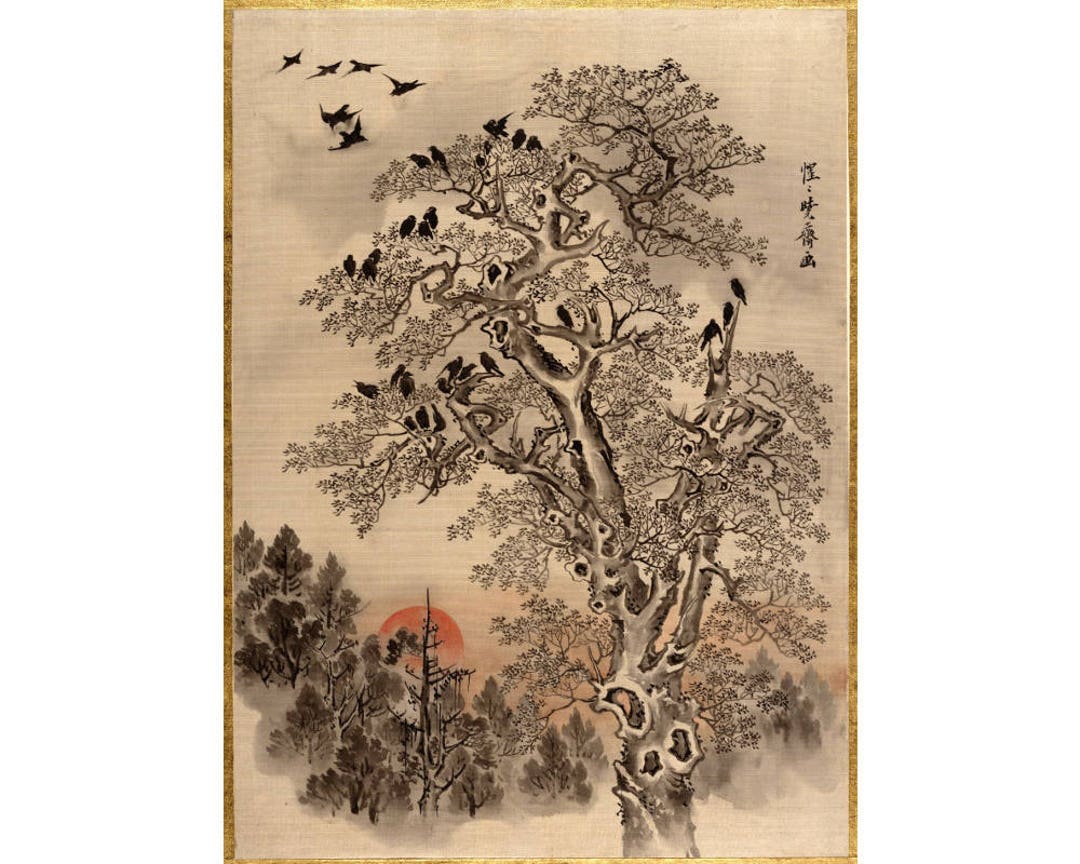 Tree Art Print, Antique Asian Art, Japanese Wall Art, Japanese Tree ...