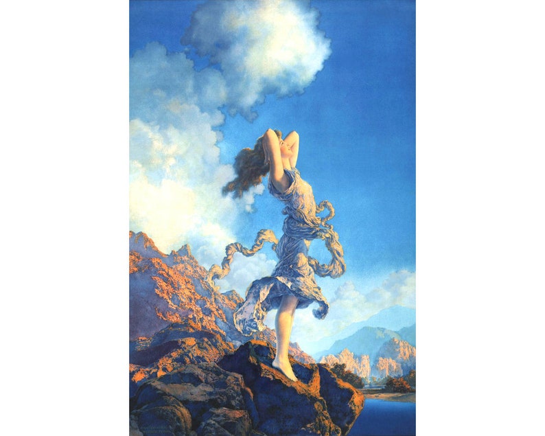 Ecstasy Maxfield Parrish art print Antique woman painting | Etsy