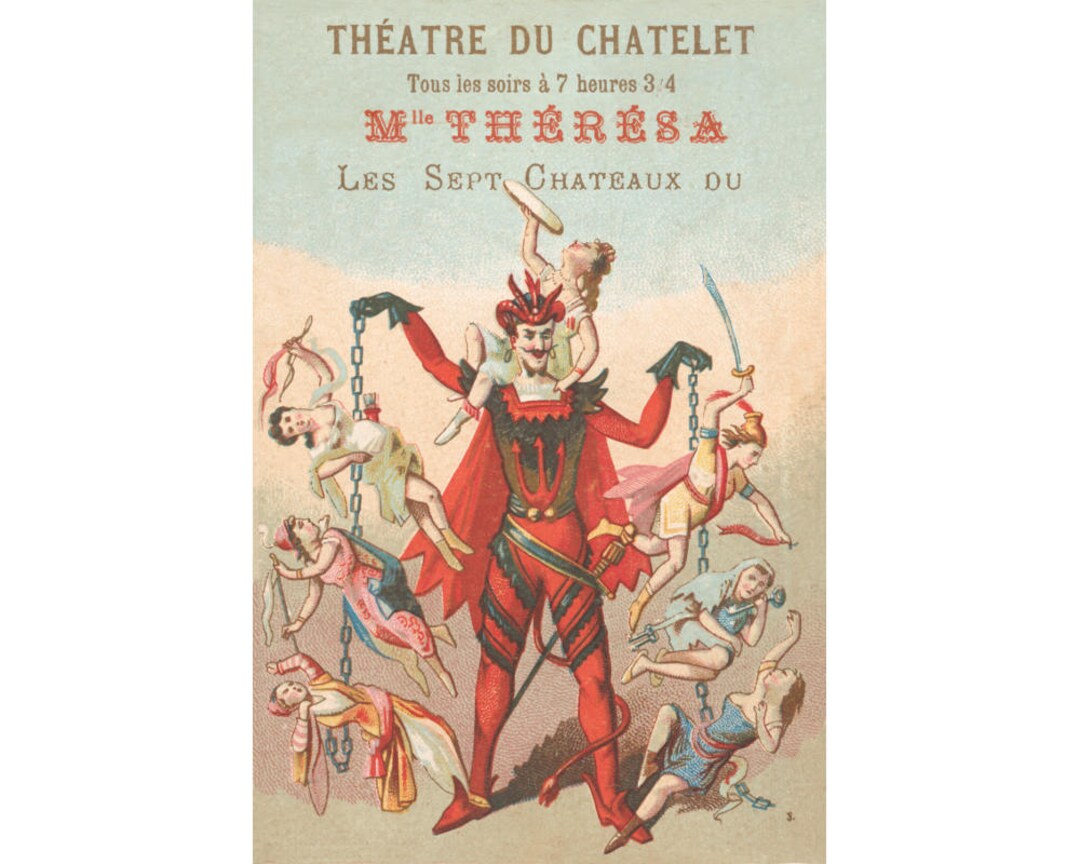 French Devil Art Print, Theatre Art Poster, Vintage Advertisement ...