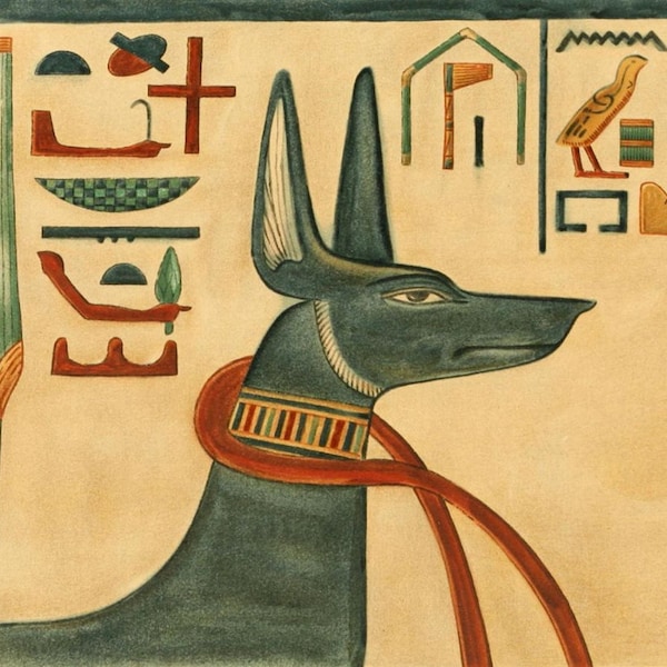 Anubis Egyptian Print - Etsy