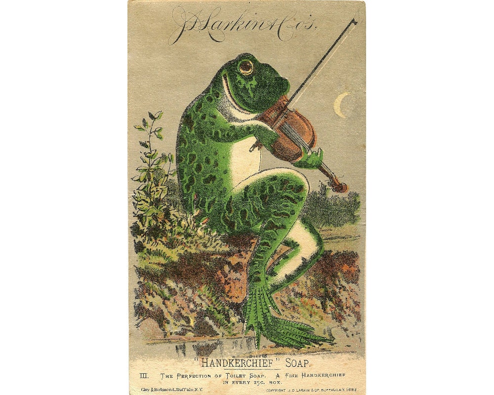 Antique Frog Art Print, Vintage Frog Painting, Victorian Advertisement ...