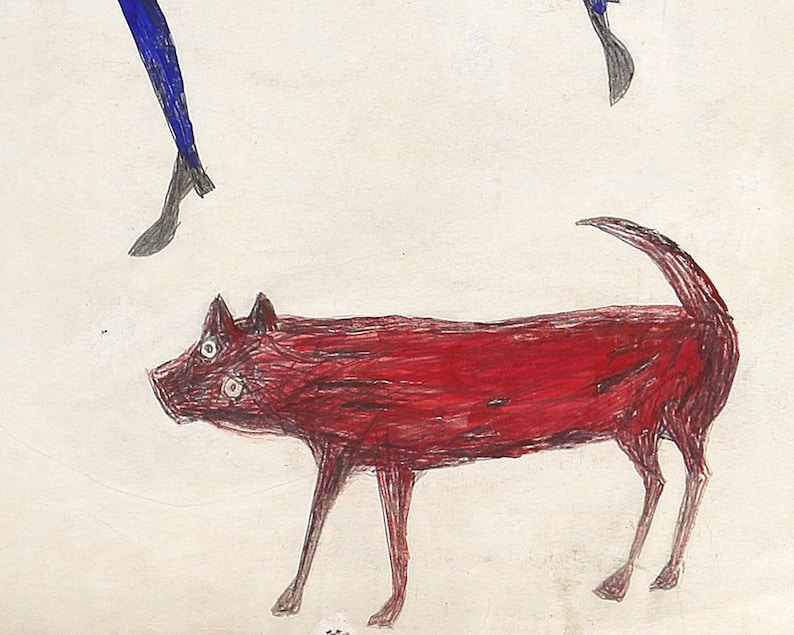 Bill Traylor Print Man With Yoke Modern Art Painting | Etsy