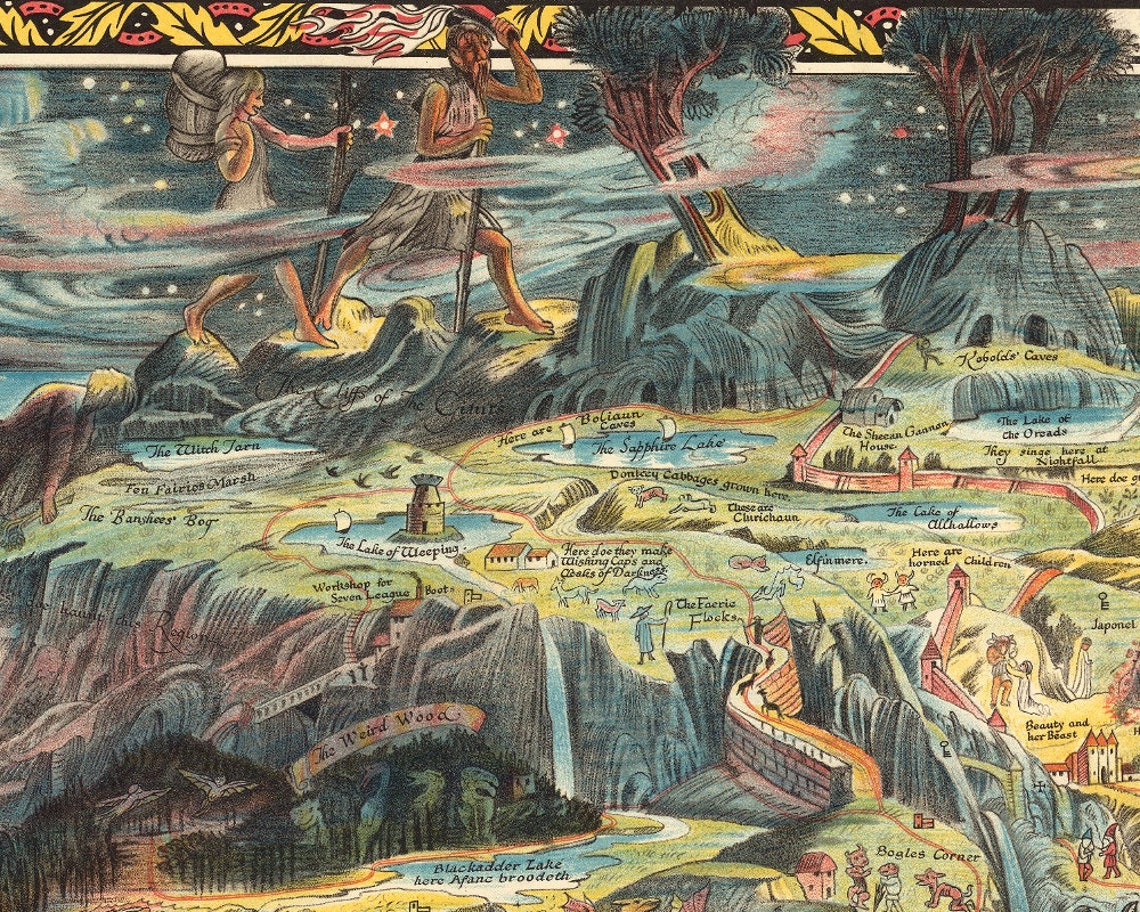 An Ancient Mappe of Fairyland art print Children's | Etsy